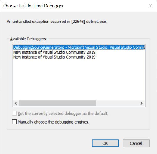 Debugging C# Source Generators with Visual Studio 2019 16.10