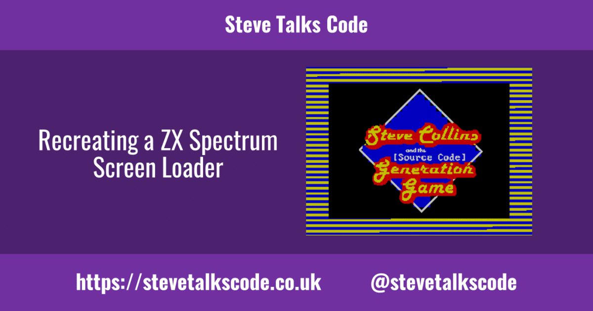 Creating a ZX Spectrum Image Load Video